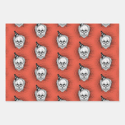 Creepy Evil Clown Horror Wrapping Paper | Zazzle
