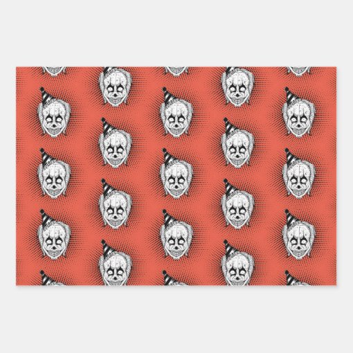 Creepy Evil Clown Horror Wrapping Paper | Zazzle