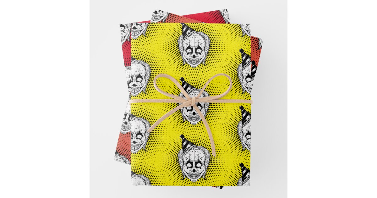 Creepy Evil Clown Horror Wrapping Paper | Zazzle