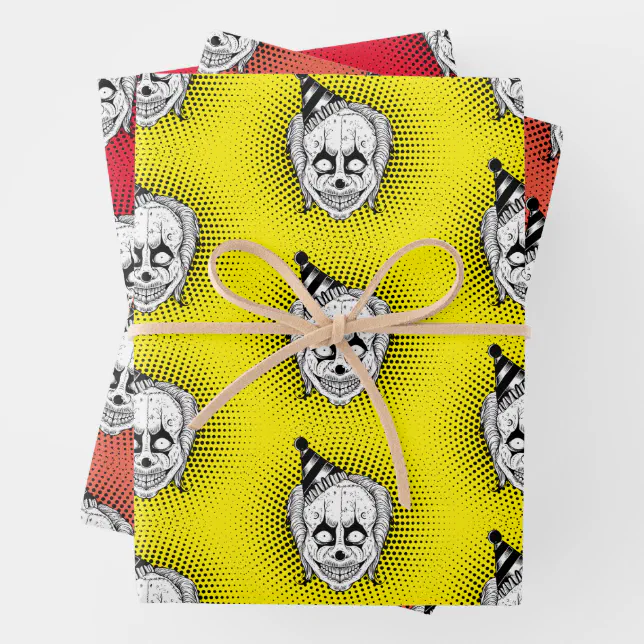 Creepy Evil Clown Horror Wrapping Paper | Zazzle