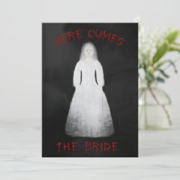 Creepy Ghost Bride Goth Bridal Shower Invitation | Zazzle