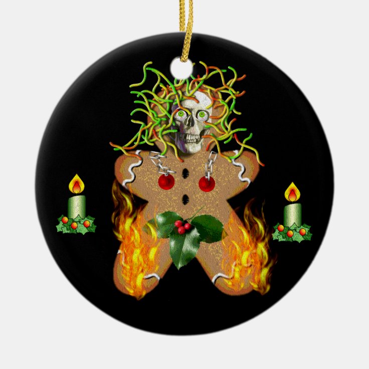 Creepy Gingerbread Man Ceramic Ornament | Zazzle