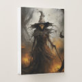 Creepy, Gothic Scary Witch Halloween Horror Pocket Folder | Zazzle