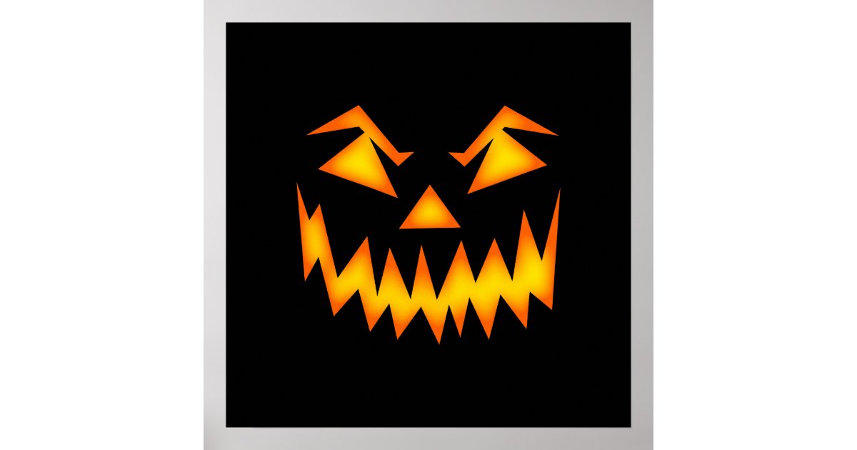 Creepy Halloween Evil Face Poster | Zazzle