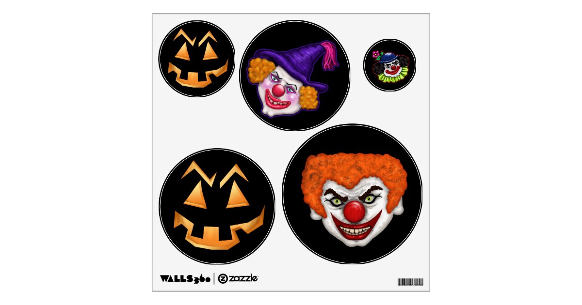 Creepy Halloween Faces | Clowns Wall Decal | Zazzle