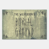 Creepy Halloween Family Cemetery on Concrete Sign | Zazzle