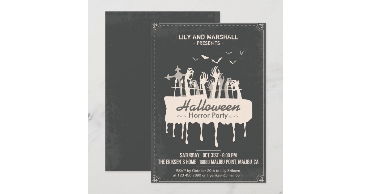 Creepy Halloween Horror Party Invitation | Zazzle