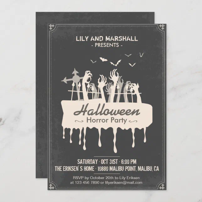 Creepy Halloween Horror Party Invitation | Zazzle