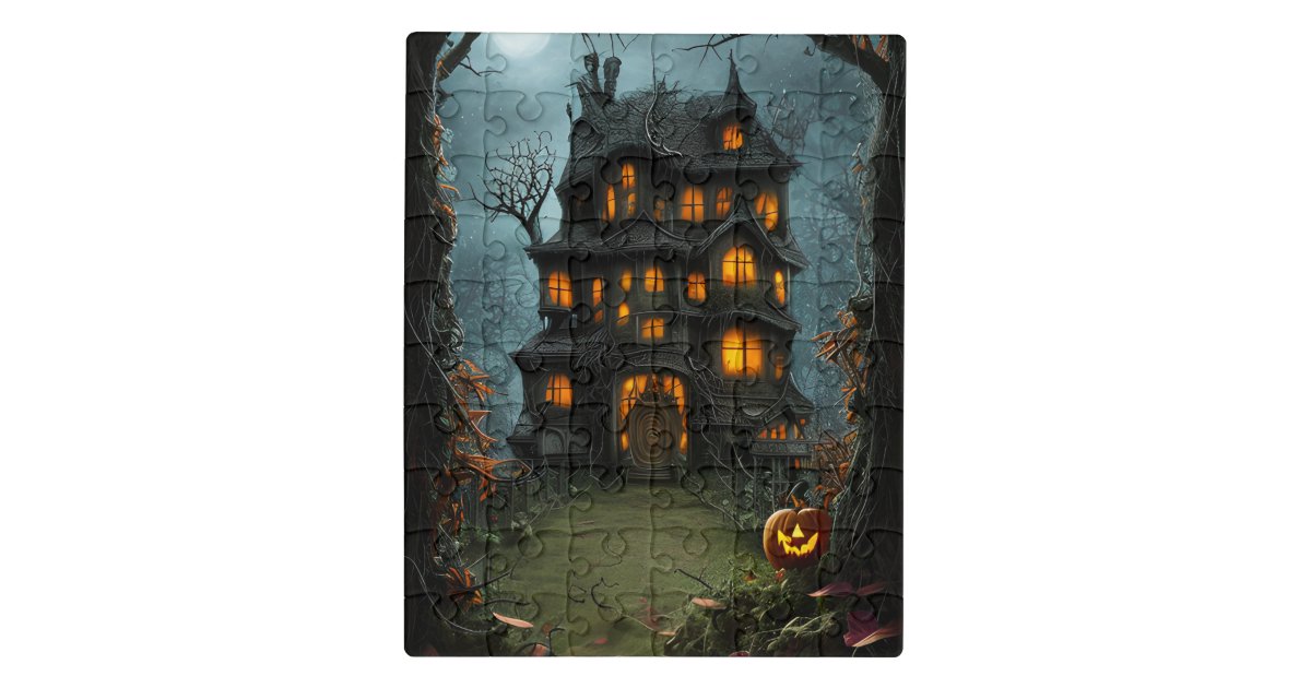 Creepy Halloween House Jigsaw Puzzle | Zazzle