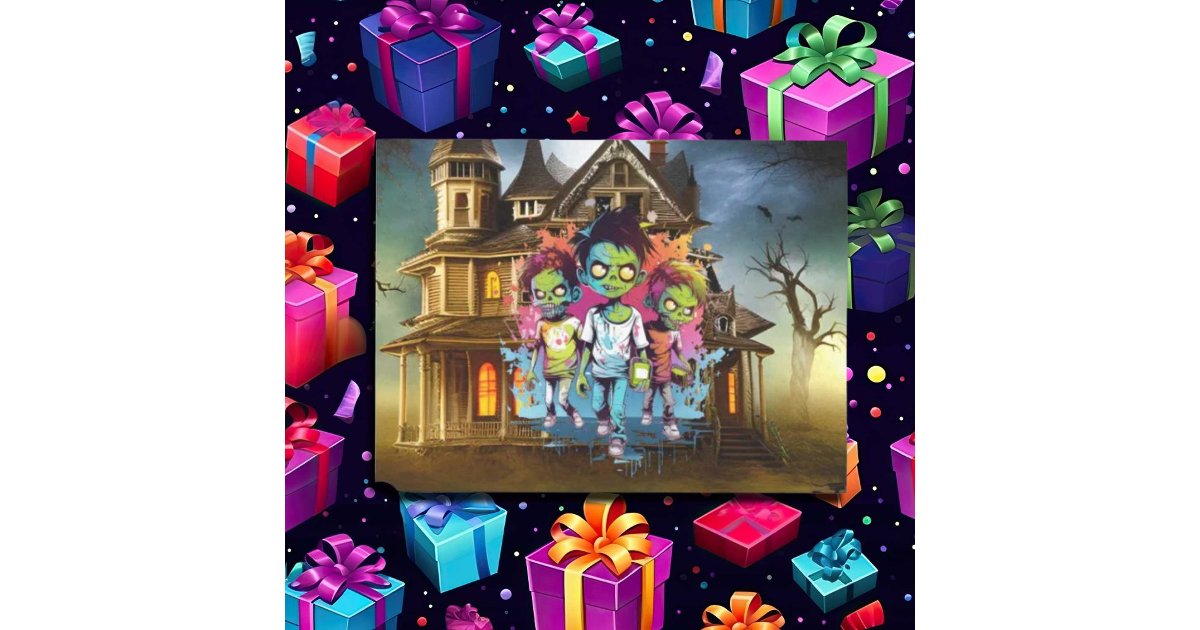 Creepy Halloween House zombie boys Tissue Paper | Zazzle
