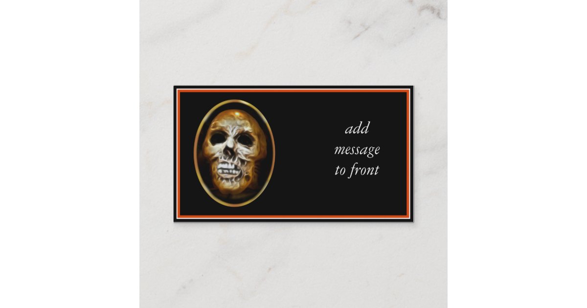 Creepy Halloween Skull Business Card | Zazzle