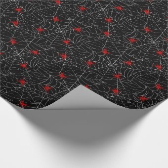 Creepy Halloween Spider Web Wrapping Paper | Zazzle