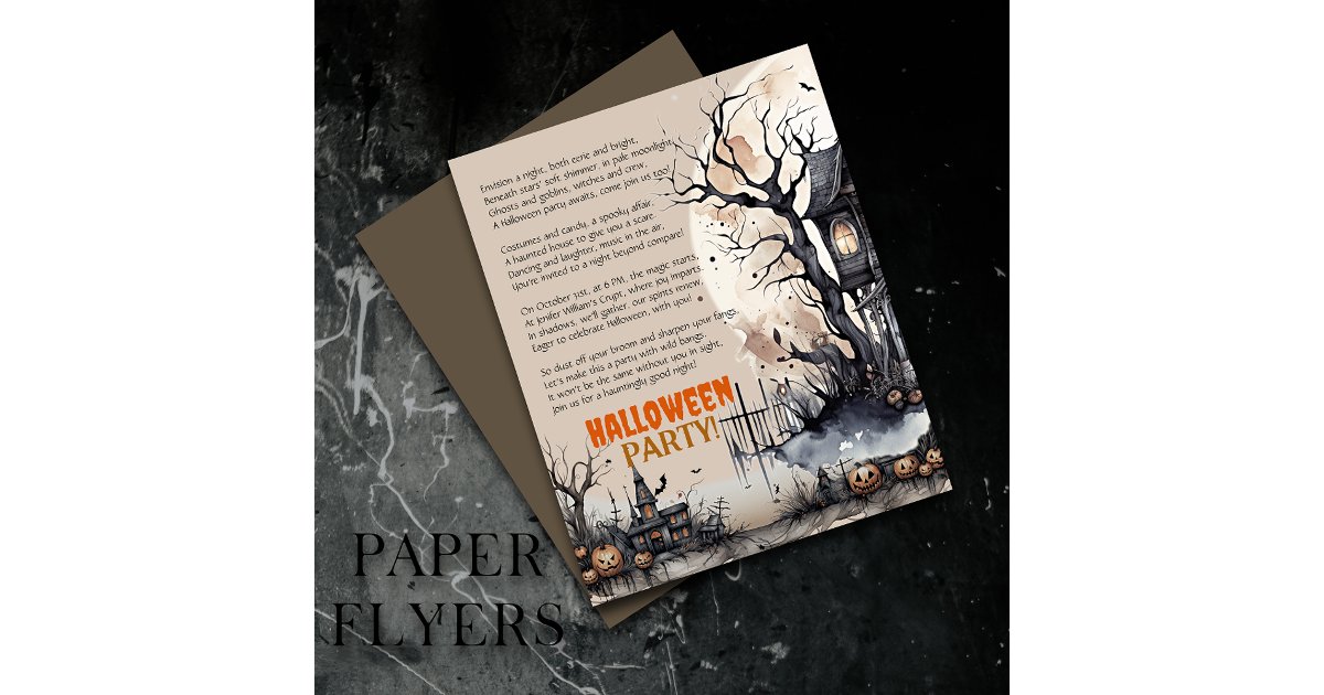 Creepy Halloween Spooky Party Poem Invitation Flyer | Zazzle