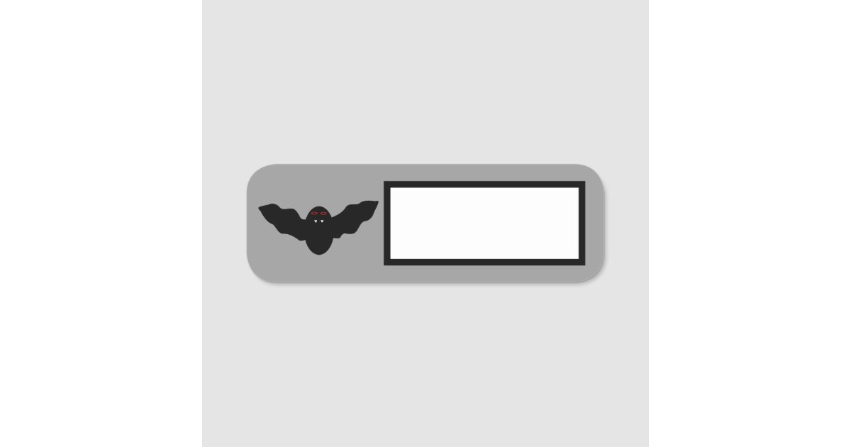 Creepy Halloween Vampire Bat Name Tag | Zazzle