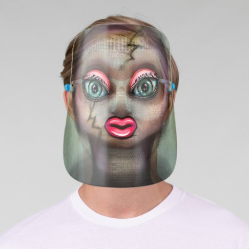 Creepy Haunted Doll Mask Face Shield | Zazzle