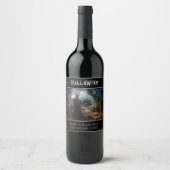 Creepy Haunted House and its Ghost Owner - Macabre Wine Label | Zazzle