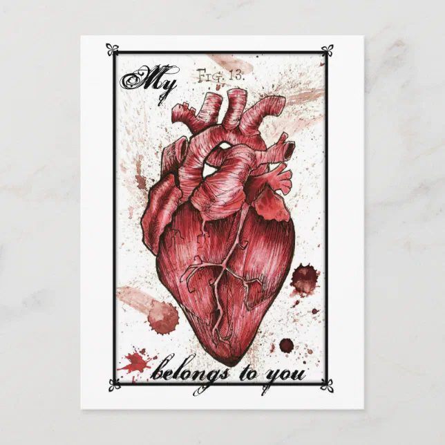 Creepy Heart Love Card Edgar Allan Poe quote | Zazzle