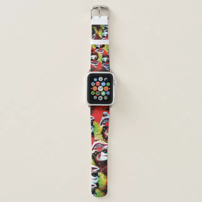 creepy horror clown apple watch band | Zazzle