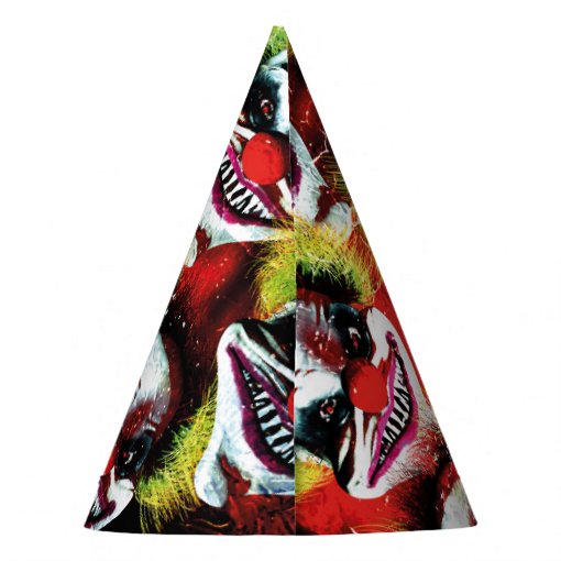 creepy horror clown pattern party hat | Zazzle
