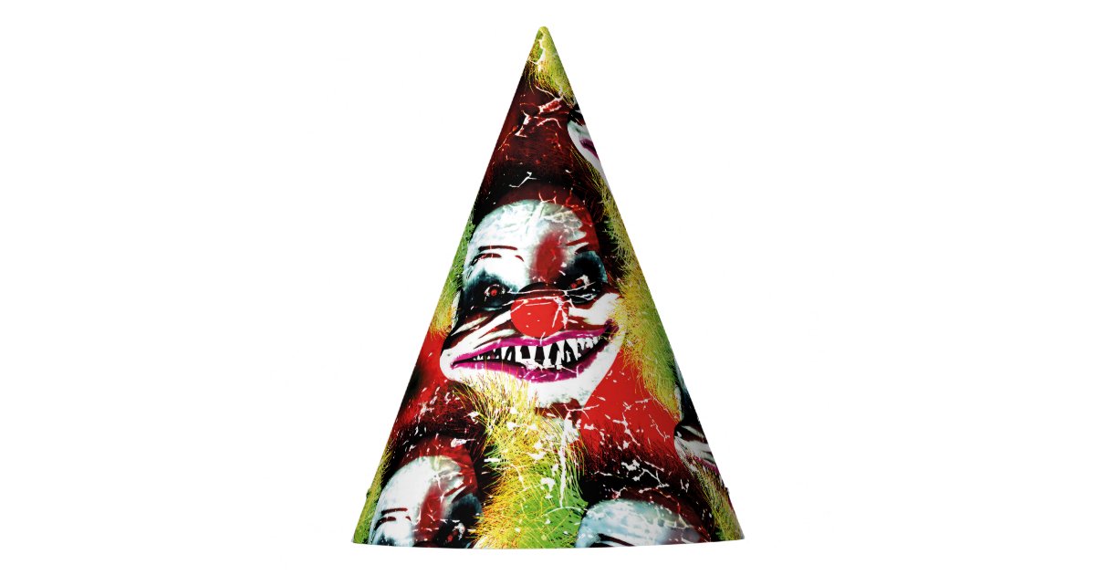 creepy horror clown pattern party hat | Zazzle