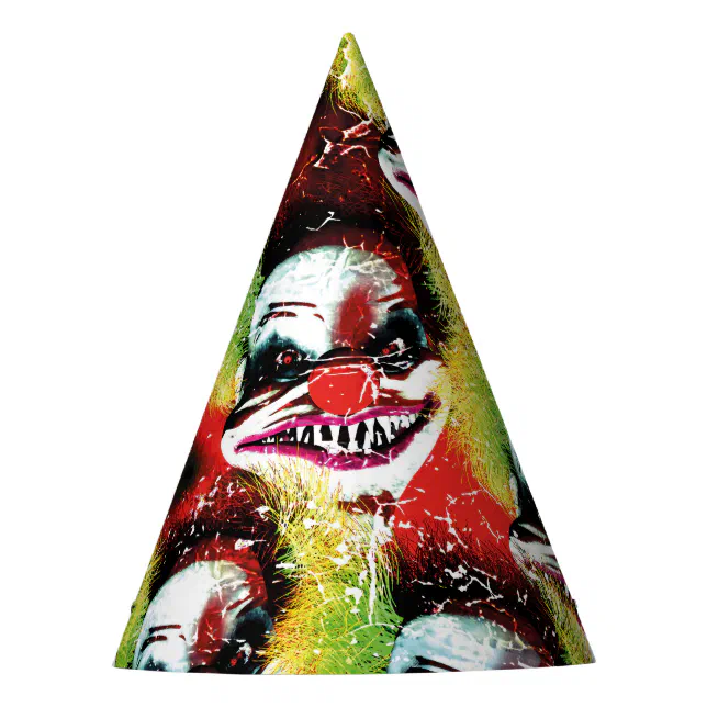creepy horror clown pattern party hat | Zazzle