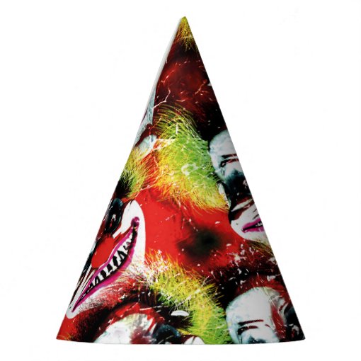 creepy horror clown pattern party hat | Zazzle