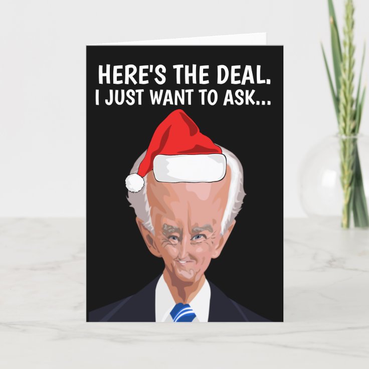 CREEPY JOE BIDEN SNIFF CHRISTMAS GREETING CARD | Zazzle