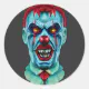 Creepy Killer Zombie Clown Horror Art Classic Round Sticker | Zazzle
