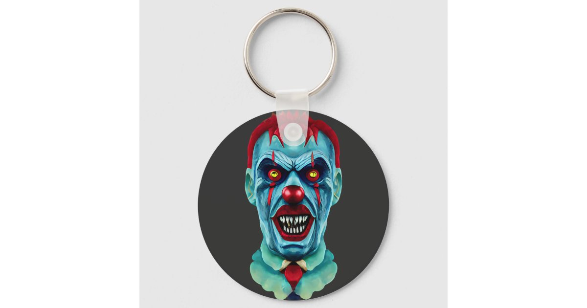 Creepy Killer Zombie Clown Horror Art Keychain | Zazzle
