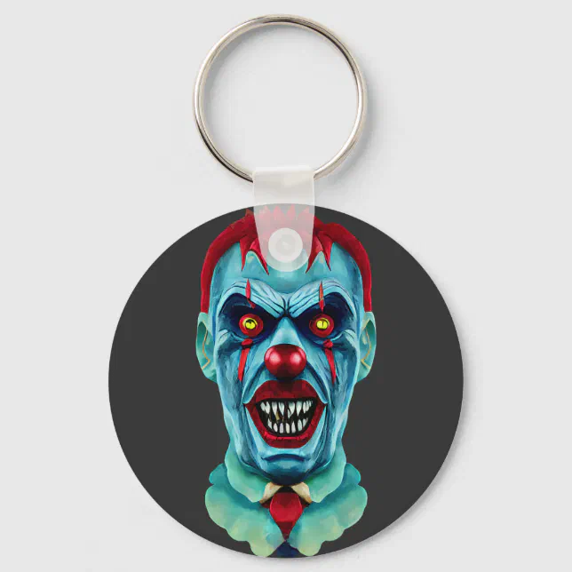 Creepy Killer Zombie Clown Horror Art Keychain | Zazzle
