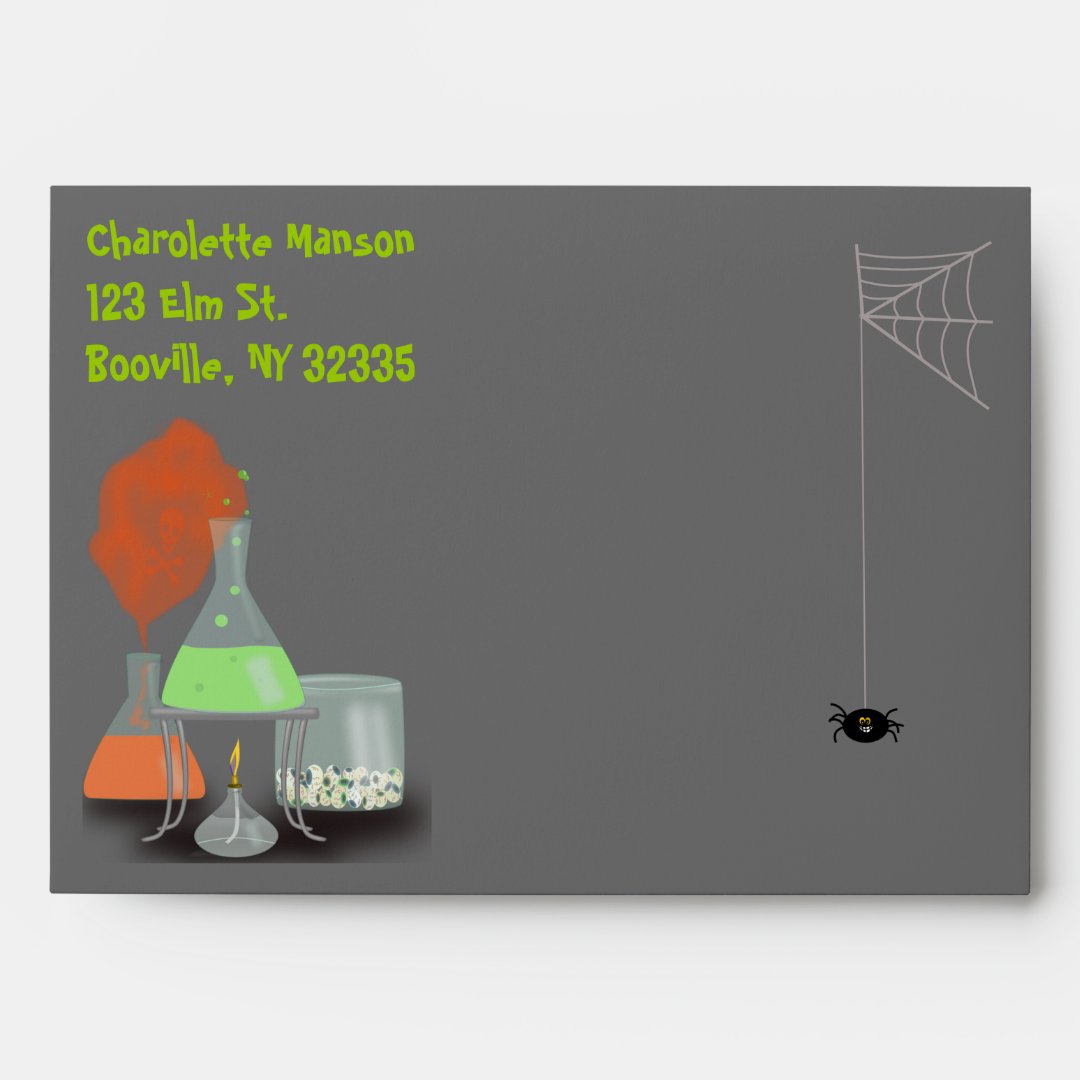 Creepy Laboratory Halloween Envelope - large | Zazzle