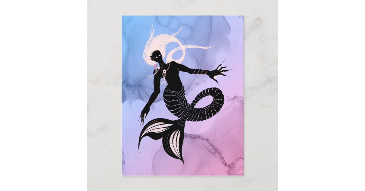 Creepy Mermaid Dark Fantasy Monster Goth Postcard | Zazzle