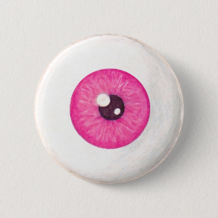 Creepy Pink Eyeball Button | Zazzle.com