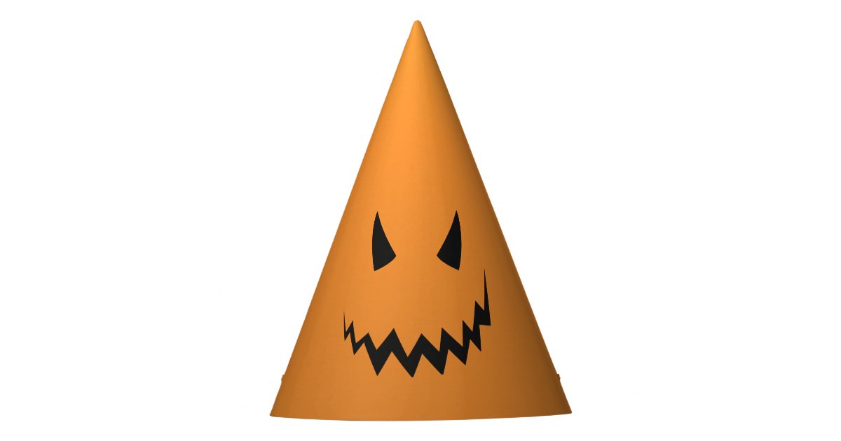Creepy Pumpkin Halloween Party Paper Hat | Zazzle