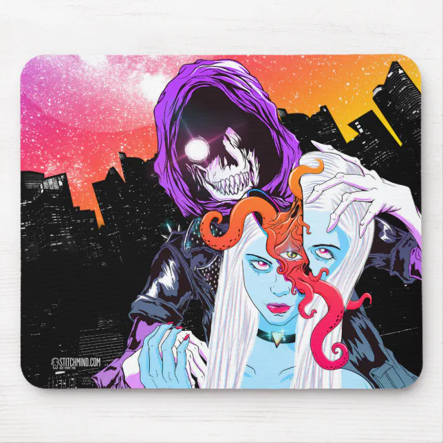 Creepy Scary Barber Skull Mouse Pad | Zazzle