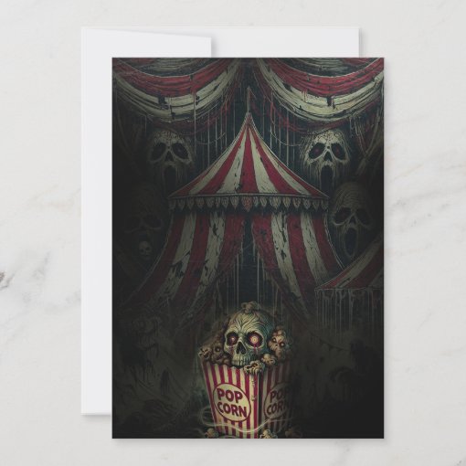 Creepy Scary Carnival Clown Halloween Party Invitation | Zazzle