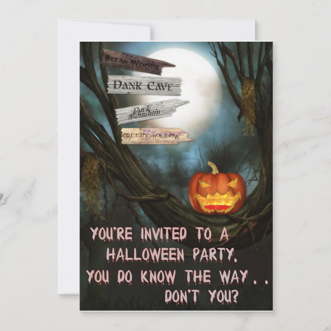 Creepy Signs Halloween Invitation | Zazzle