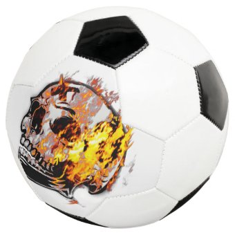 Creepy Skull & Flames Soccer Ball | Zazzle