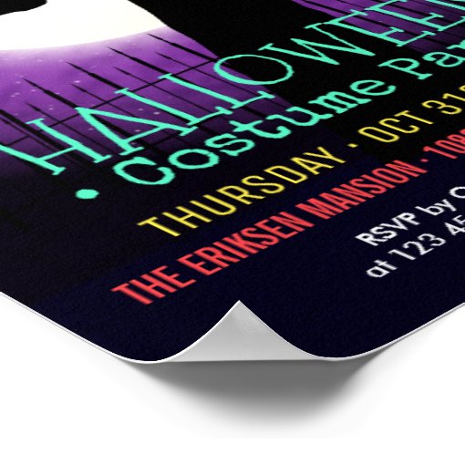 Creepy Spooky Halloween Costume Party | Poster | Zazzle