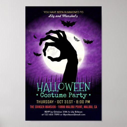 Creepy Spooky Halloween Costume Party | Poster | Zazzle