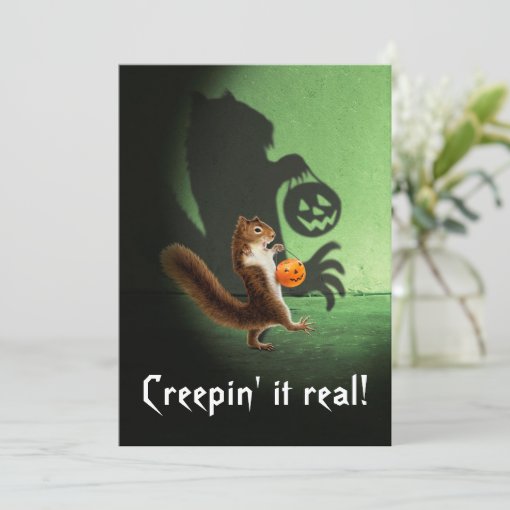 Creepy Squirrel Shadow Invitation | Zazzle