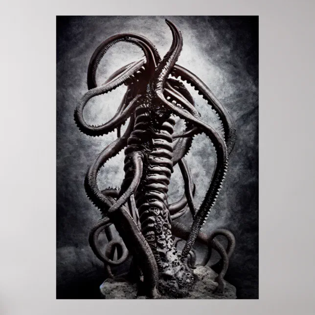 Creepy Statue of an Ancient Alien Entity Poster | Zazzle