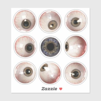 Creepy Veiny Bloodshot Eyeballs Halloween Sticker | Zazzle