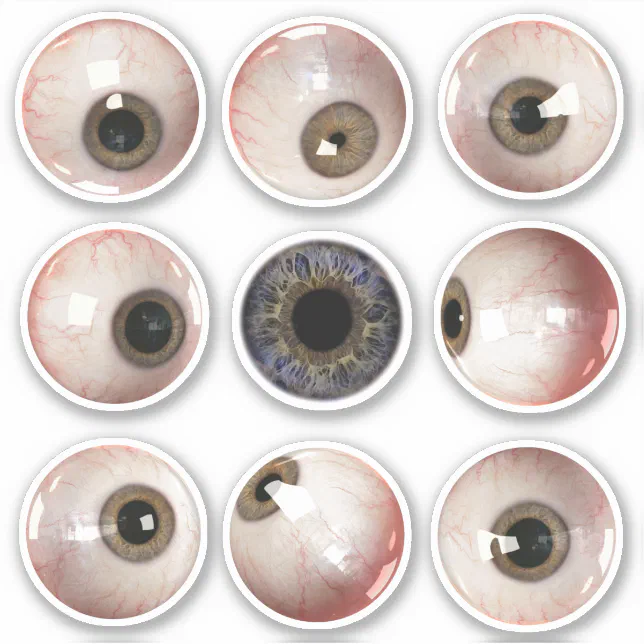 Creepy Veiny Bloodshot Eyeballs Halloween Sticker | Zazzle