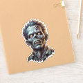 Creepy Zombie Head Horror Sticker | Zazzle