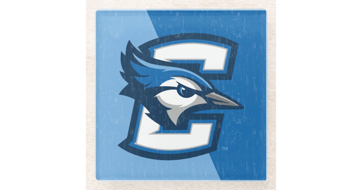 Creighton University Color Block Distressed Glass Coaster | Zazzle