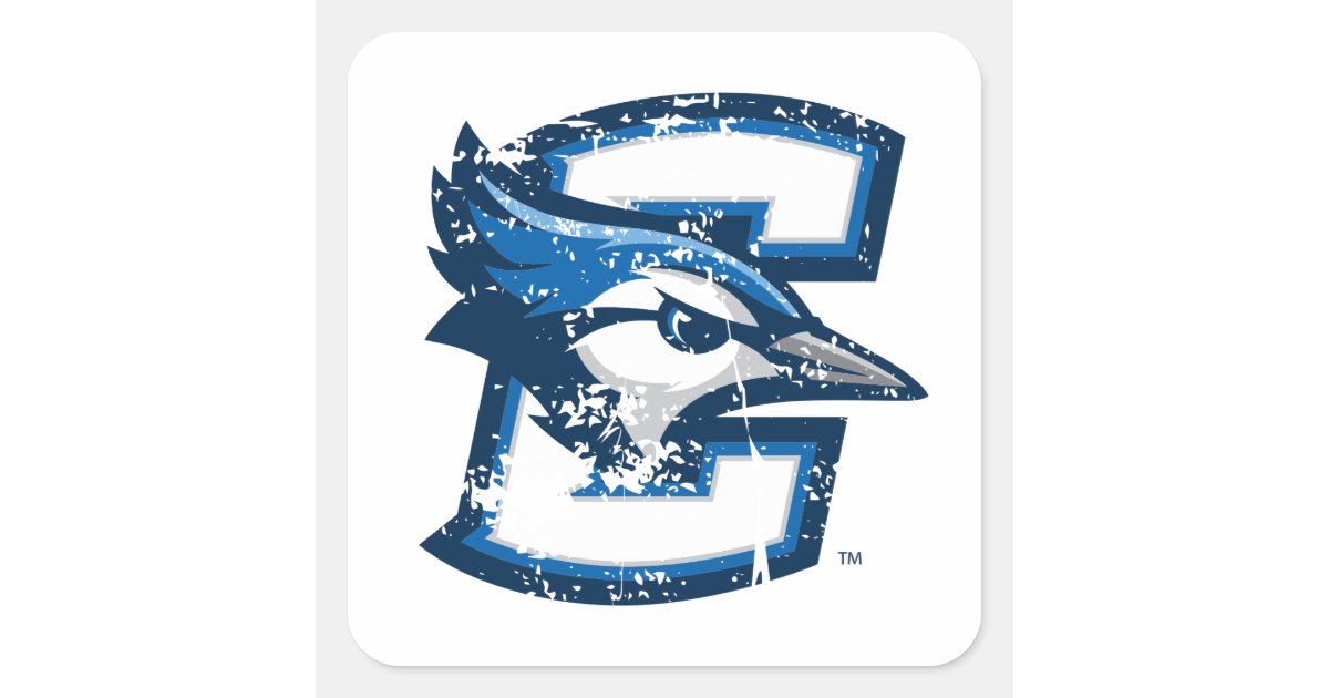 Creighton University Logo Distressed Square Sticker | Zazzle