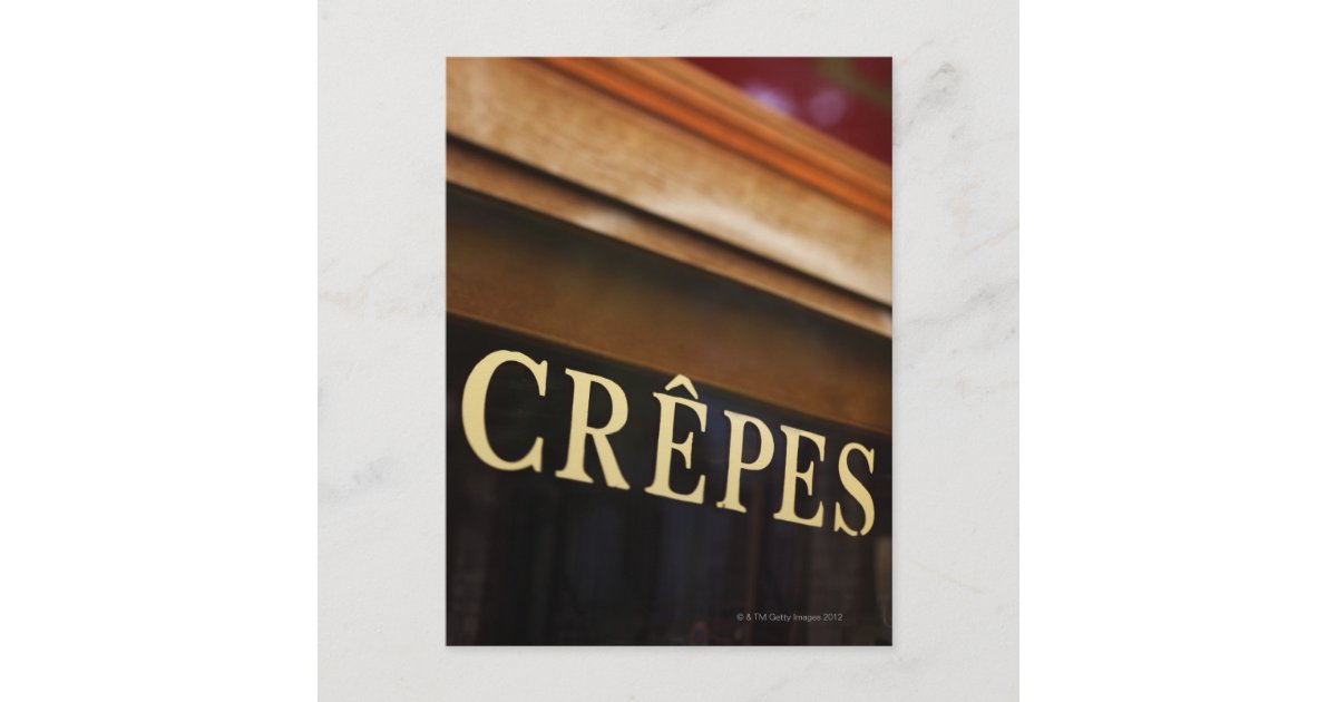 Crepes sign, Paris Postcard | Zazzle