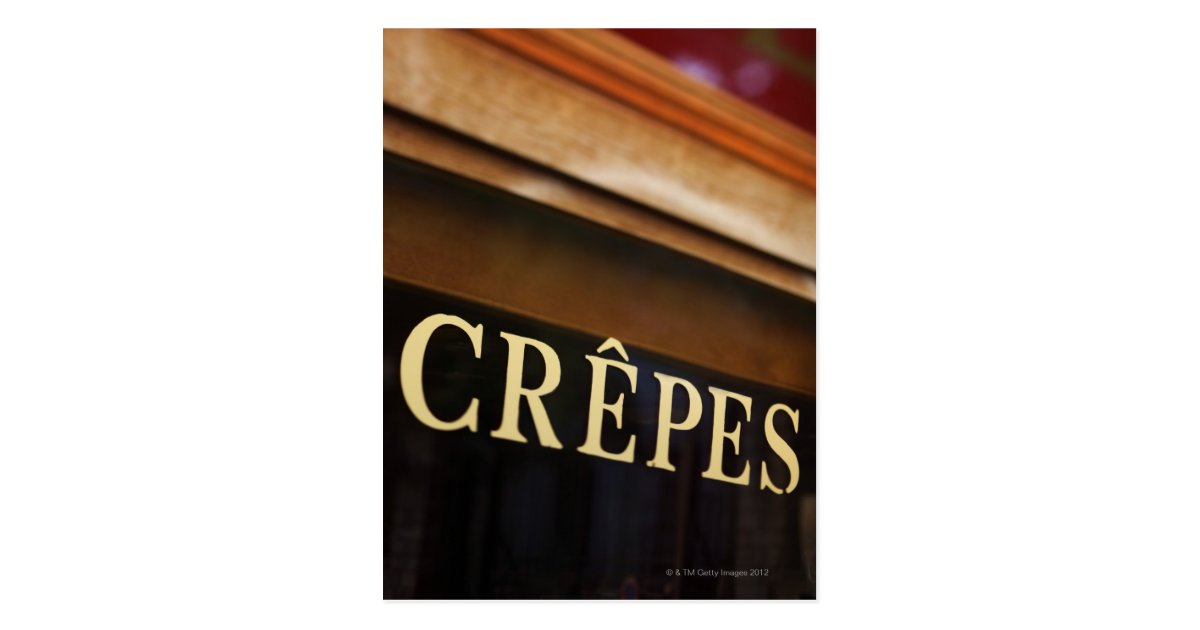Crepes sign, Paris Postcard | Zazzle.com
