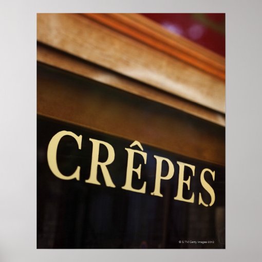 Crepes sign, Paris Poster | Zazzle